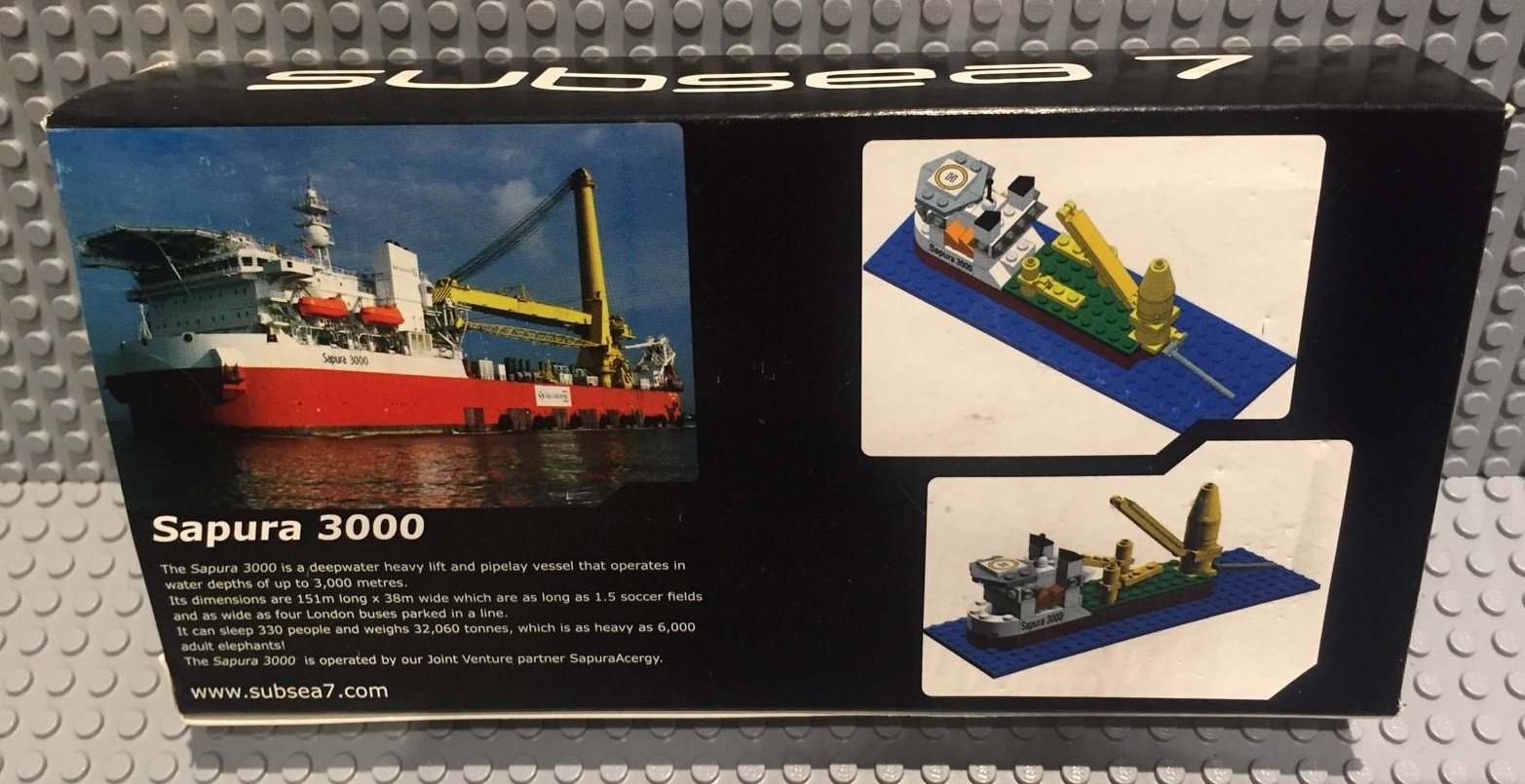 Sapura 3000 Subsea 7 Lego Certified Professional Set - Minifigure Price ...
