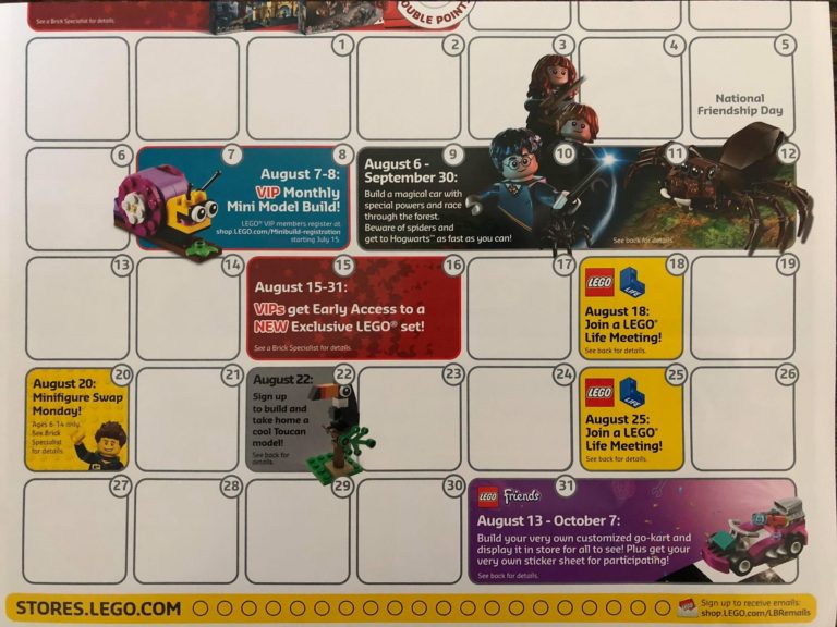 Lego August 2018 Store Calendar Hi Resolution Pictures - Minifigure ...
