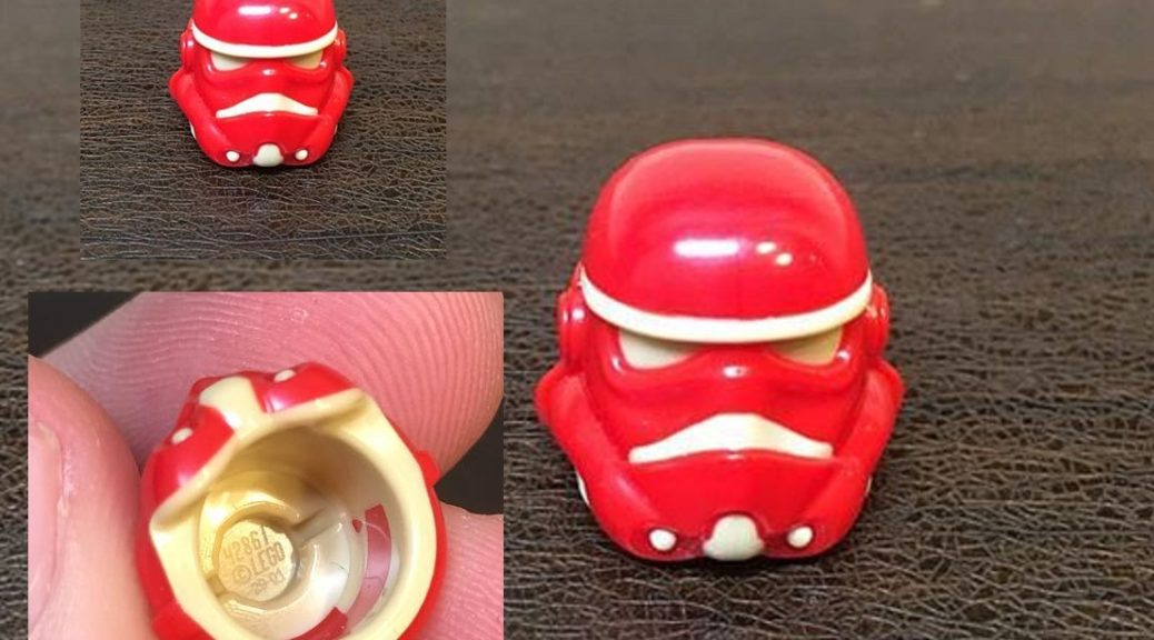 Lego Star Wars Prototype Red and White Dual Moulded Stormtrooper Helmet ...